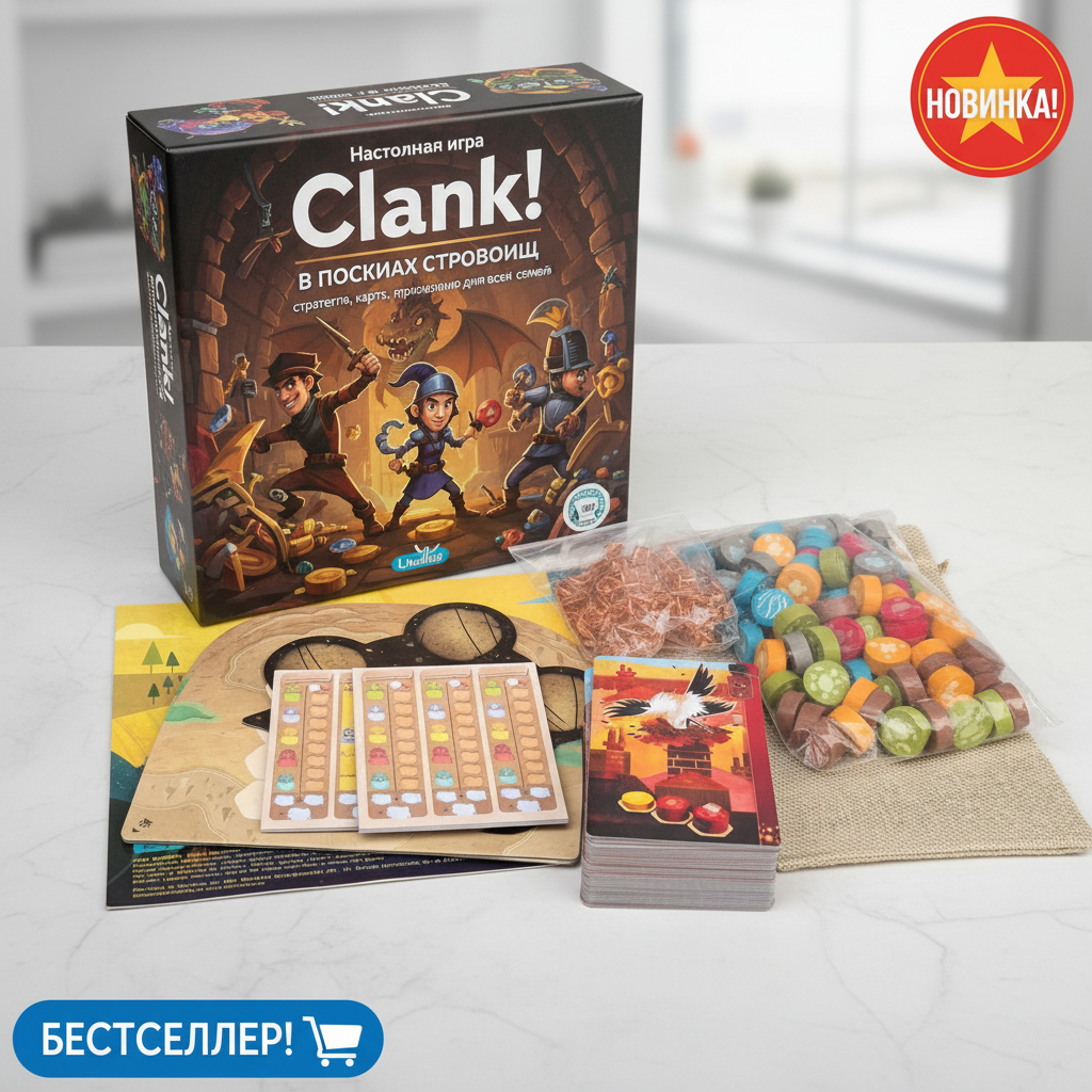 Настольная игра Clank! В поисках сокровищ: стратегия, карты, приключения для всей семьи