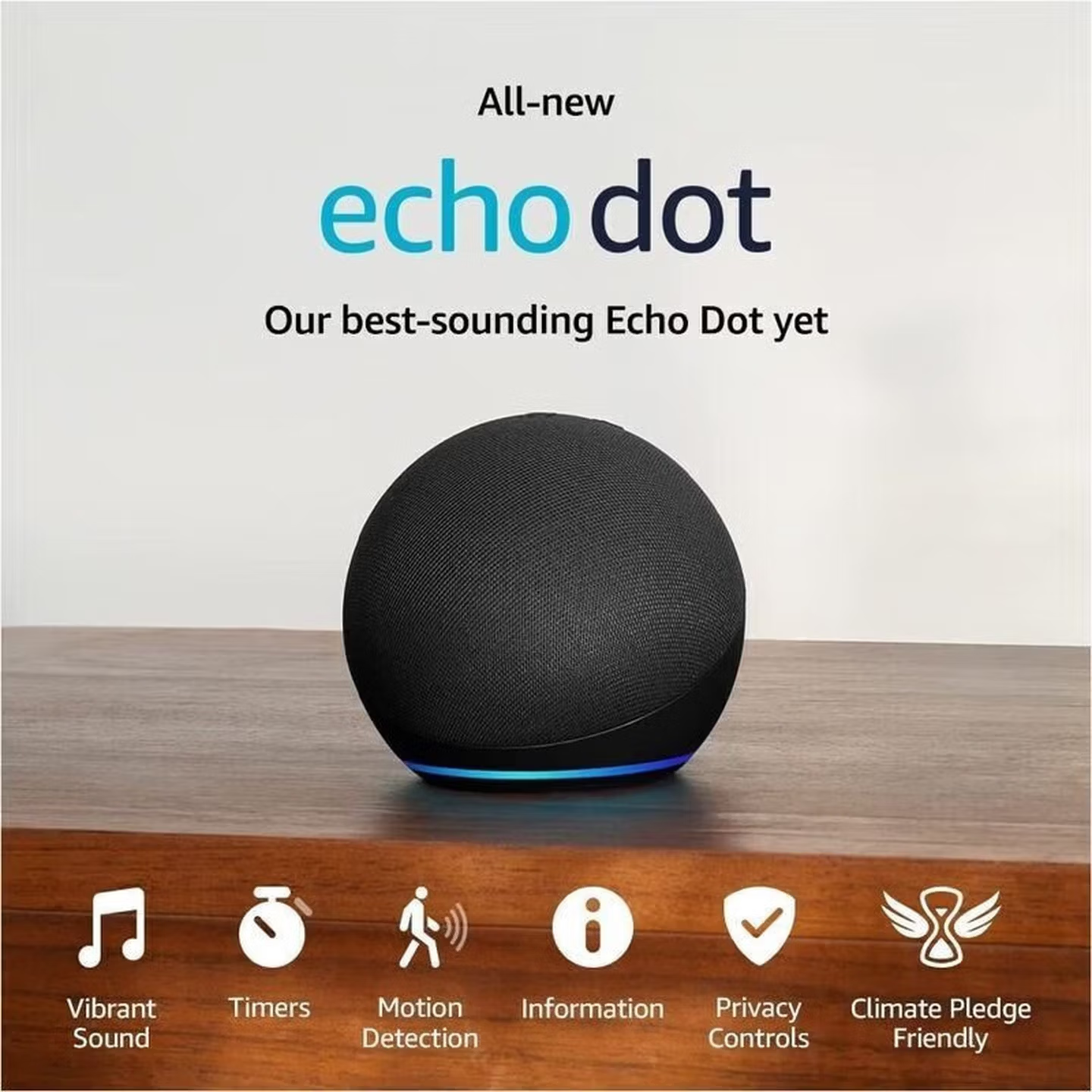 Echo Dot Пятое поколение Alexa Голосовой помощник Google Беспроводной Открытый Портативный Умные колонки, черный