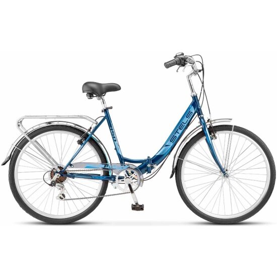 Stels Складной велосипед 26" Pilot 850 V Z012 (рама 19) Темный/синий 2024 (без корзины) (М)