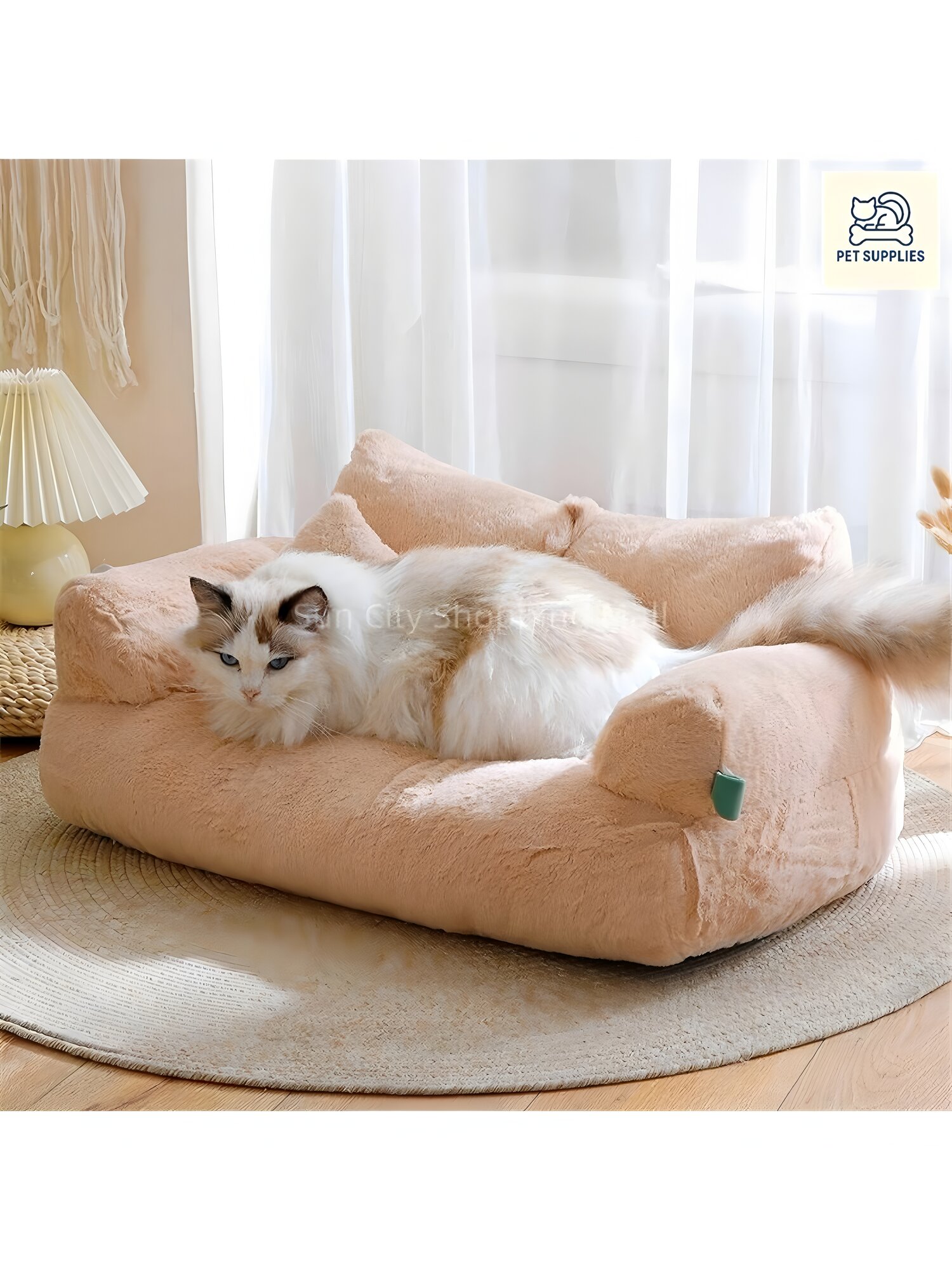 Лежанка Диван Для Кошек И Собак На НожкахТепло, Светло-коричневый-XXL