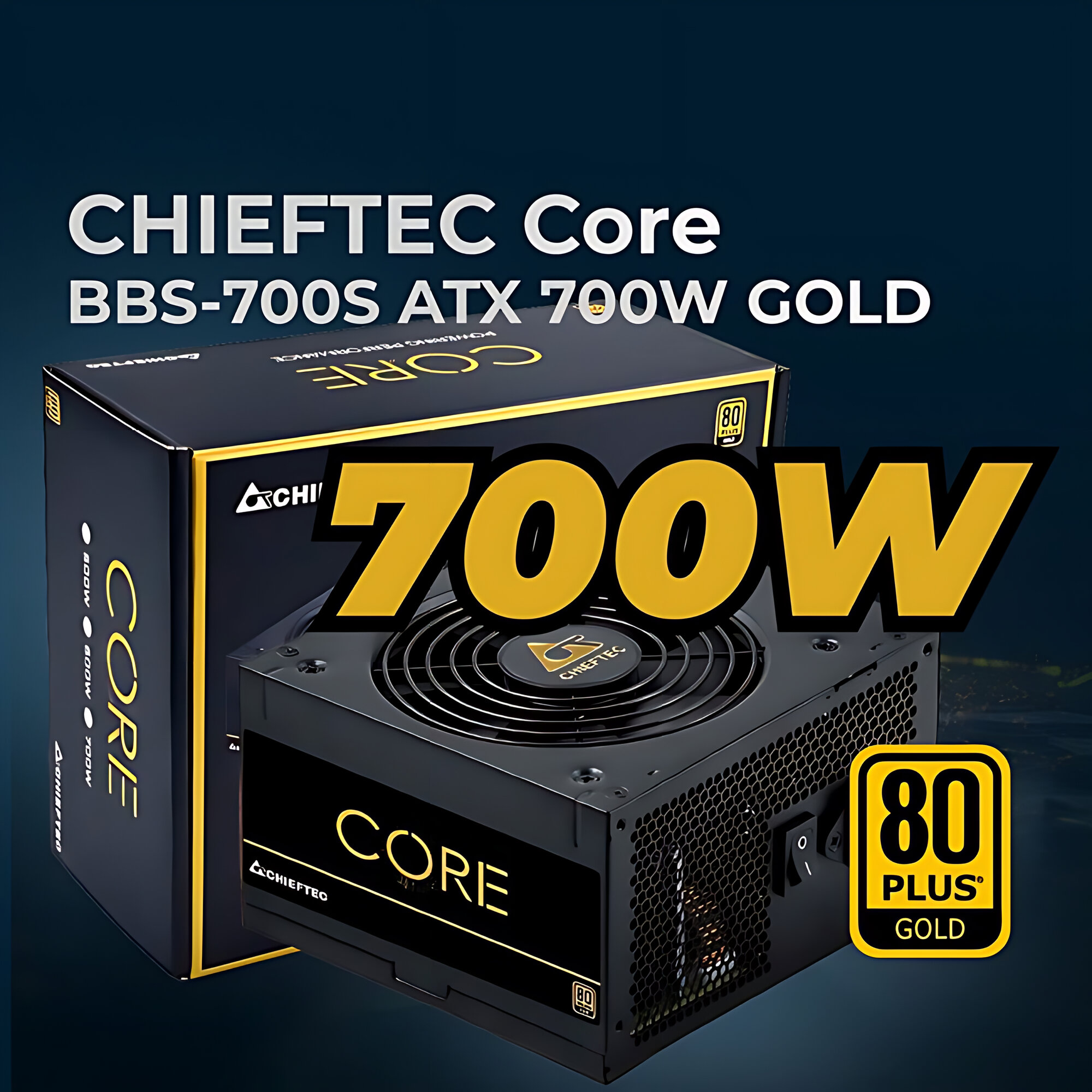 Блок питания Chieftec 700W CORE, 120 мм, 80 PLUS Gold, OEM (BBS-700S-BULK)