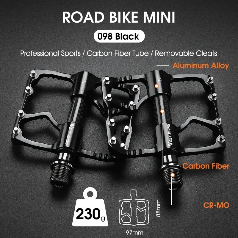 Педали для велосипеда WEST BIKING Road Bike MINI Black