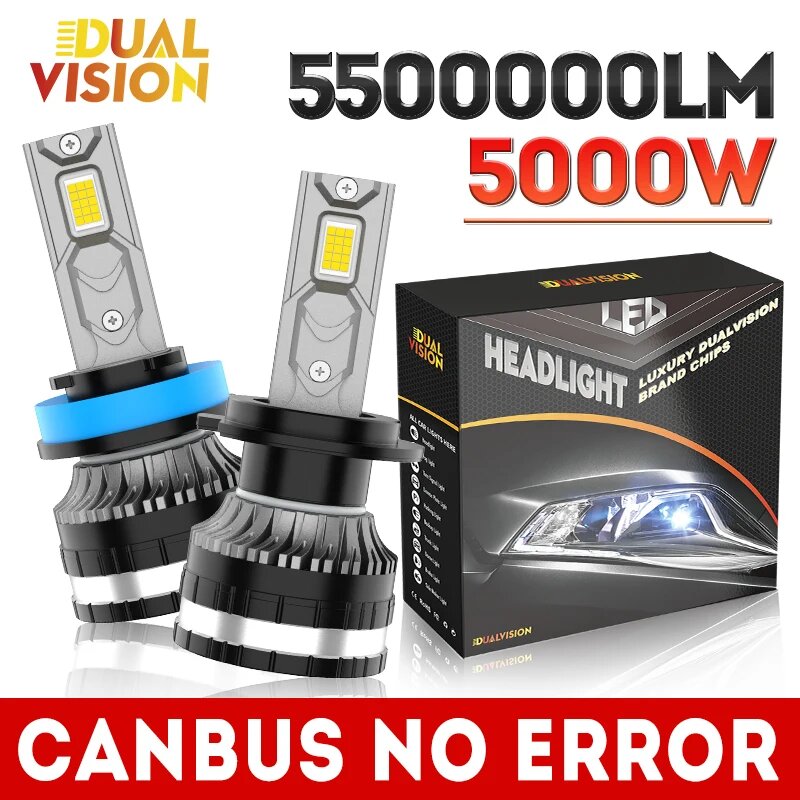Светодиодные лампы для автомобильных фар H7 H4 CANBUS H1 H8 H11, автолампы 9005 HB3 9012 9005/HB3