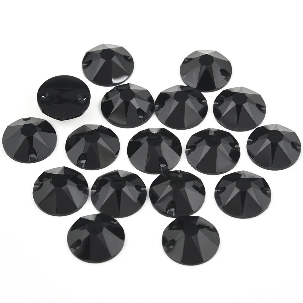 Стразы из смолы черные Bobohoo 100 шт. C02 Jet Black