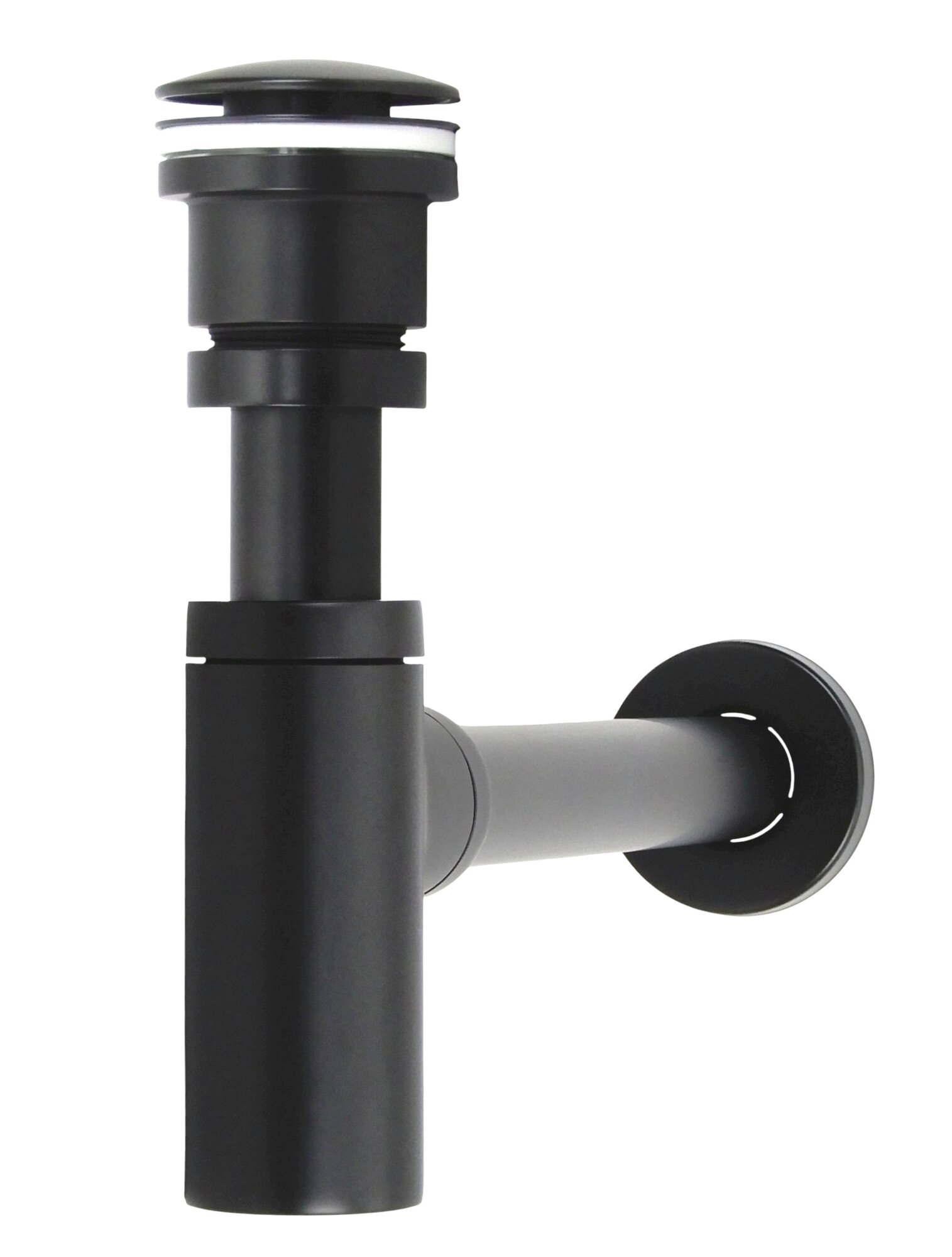 Сифон с донным клапаном AICITY КН005 универсальный, черный матовый