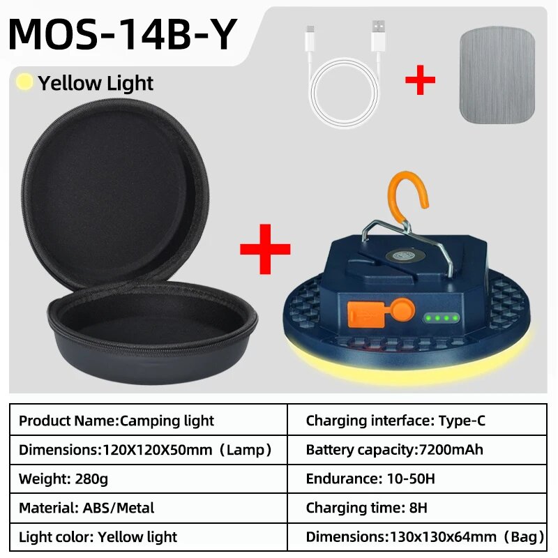 MOSLIGHTING 7200 мАч Перезаряжаемый Светодиодный Фонарь С Магнитным Зумом Для Кемпинга