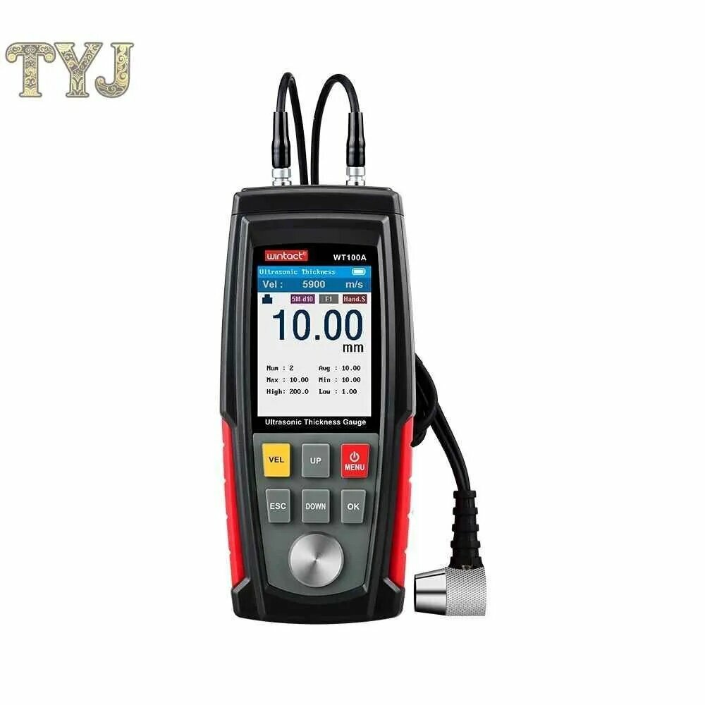 Толщиномер ультразвуковой WT100A (5V) (W4527RU) для металла и других материалов. Измерение толщины от 1 до 225 мм. ЖК-дисплей-YYRT