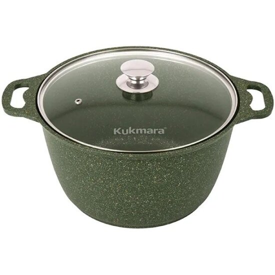 Кастрюля Kukmara "Trendy style" (malachite) 6л, со стеклянной крышкой (к61tsml)