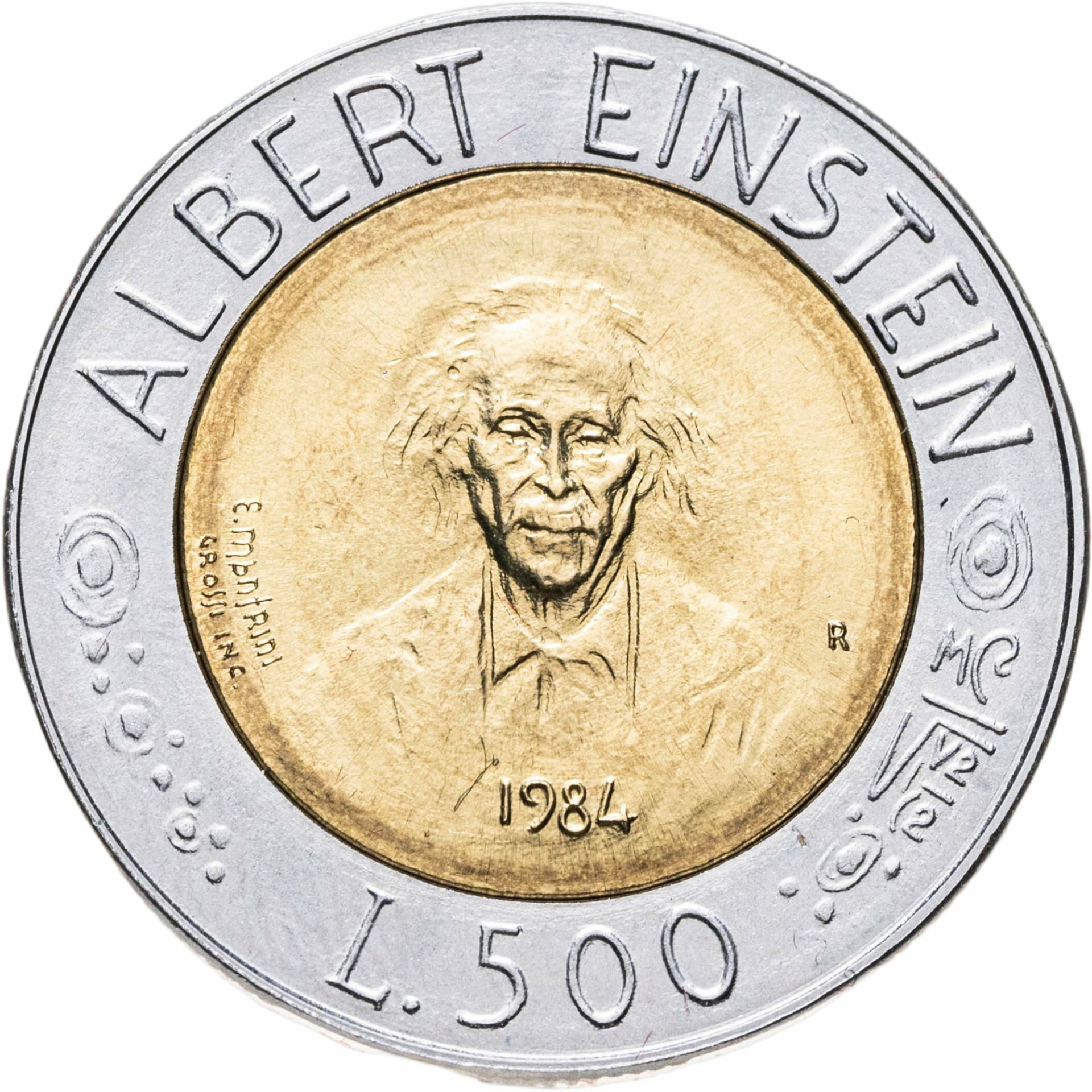 Сан-Марино 500 лир (lire) 1984 Учёные - Альберт Эйнштейн