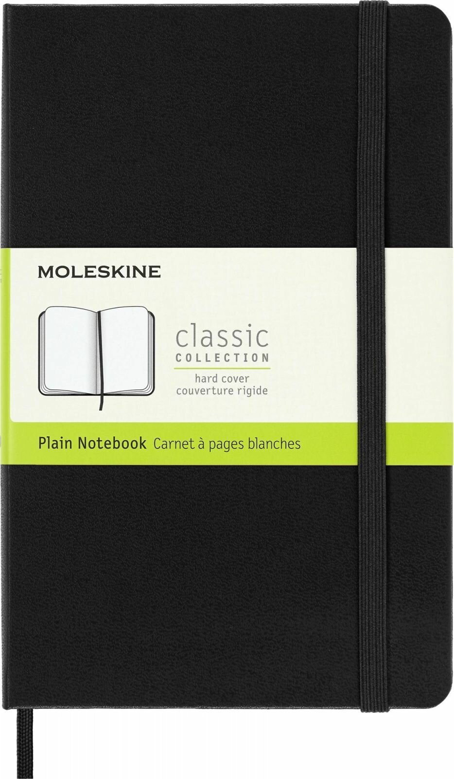 Блокнот Moleskine Classic Medium 115х180 мм, 208 стр, нелинованный твердая обложка черная (QP052)