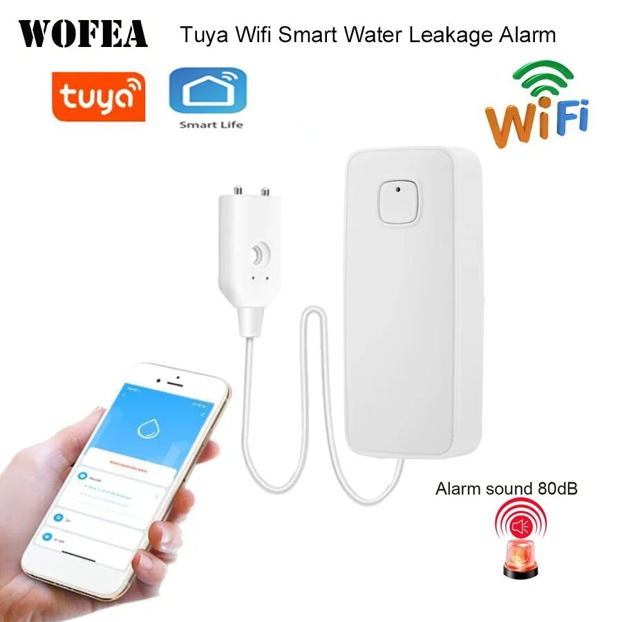 Датчик протечки воды Wofea Tuya Smart