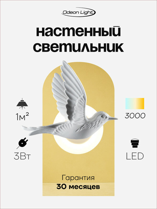 Настенный светильник ODEON LIGHT COLOMBELLA 4310/3WL LED 1*3W белый