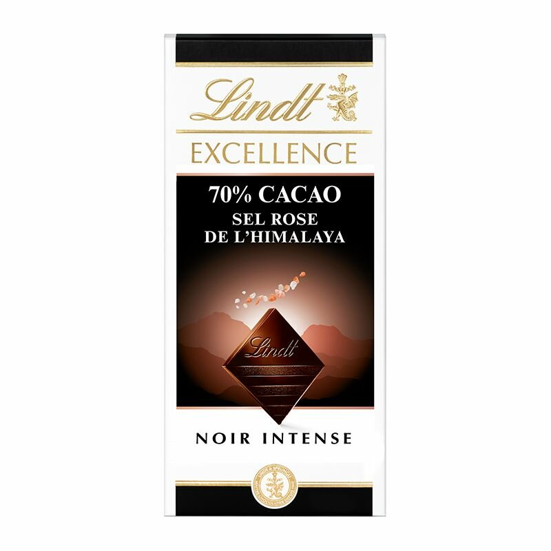 Шоколад горький Lindt Excellence 70% какао c розовой Гималайской солью, 100 гр (Франция)