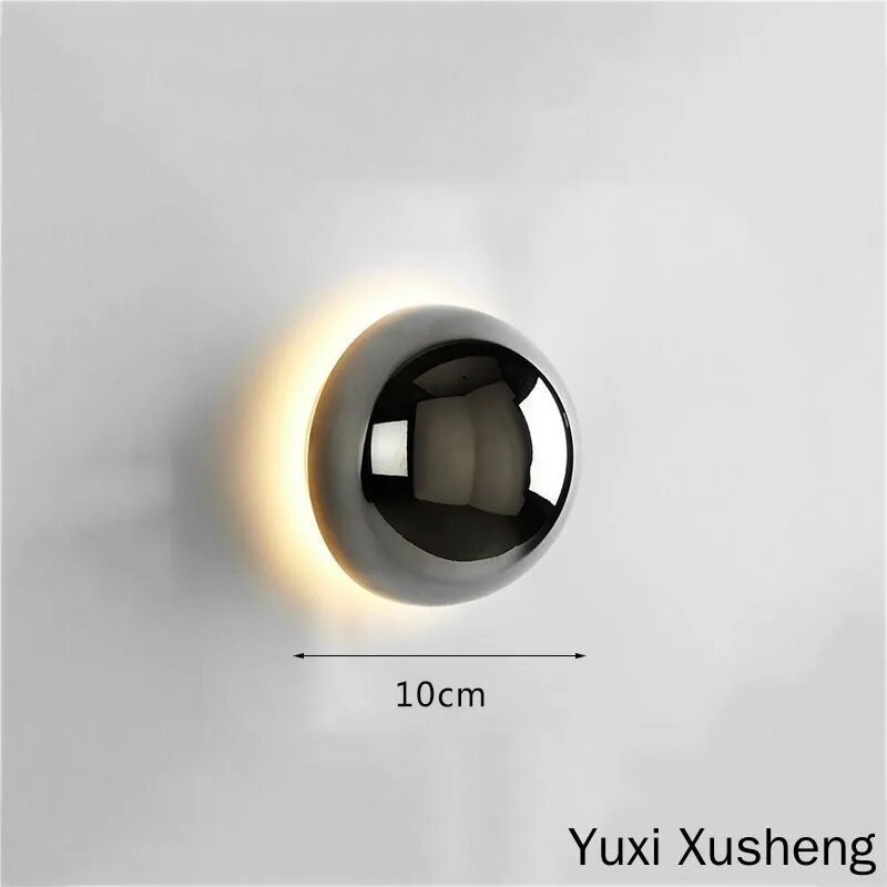Настенный светильник Yuxi Xusheng 5 Вт Светодиодный Металл для Гостиной Полукруг 100x100x100мм Серебристый