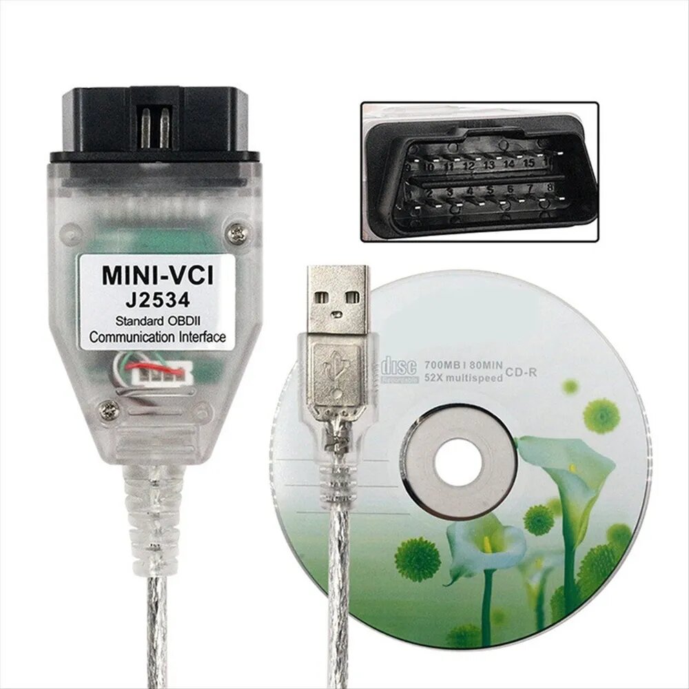 MINI VCI для TIS Techstream V18.00.008 Mini Vci FT232RL Chip J2534 OBD2 Автомобильный диагностический кабель