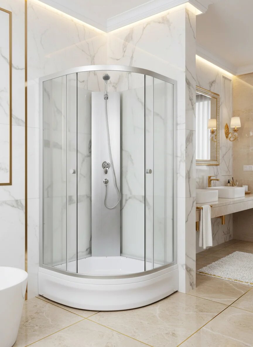 Душевая кабина с поддоном River NARA ECO Б/К 80/24 стекло прозрачное/профиль матовый хром