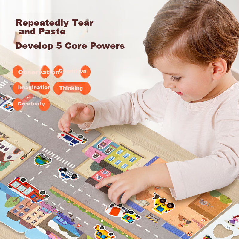 Детская наклейки с темой строительной площадки Dayanxiaowa 30 штук для малышей 3-6 лет Цвет：Набор мягких наклеек с