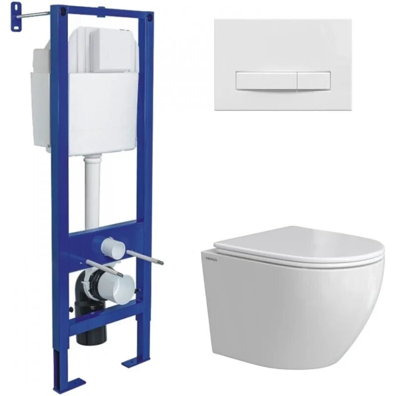 Комплект подвесной унитаз Berges Okus + система инсталляции Berges Atom Line 410 043394