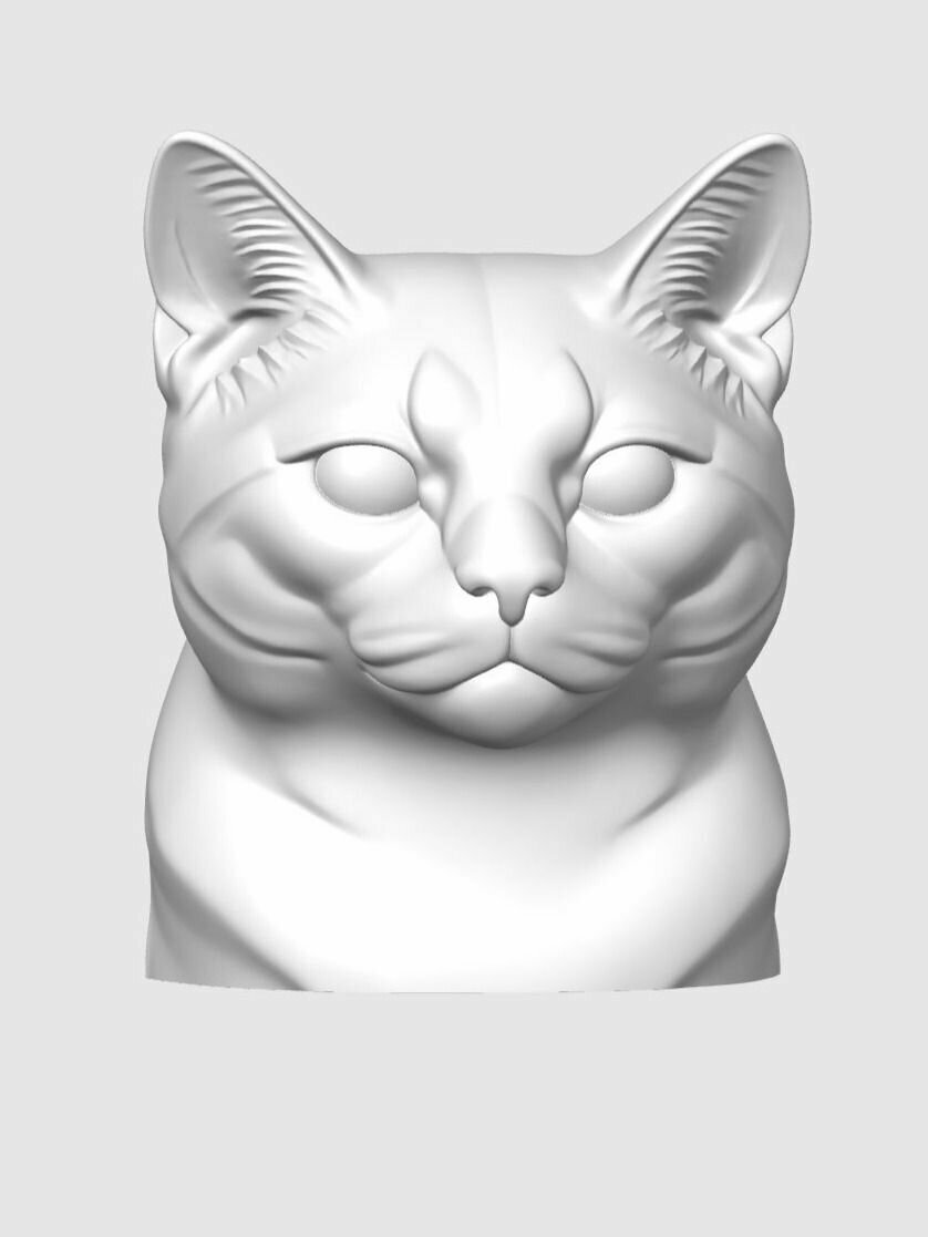 Эксклюзив! Статуэтка кошки - Европейская короткошерстная кошка (10 см, белый матовый) - Милый друг, подарок, талисман