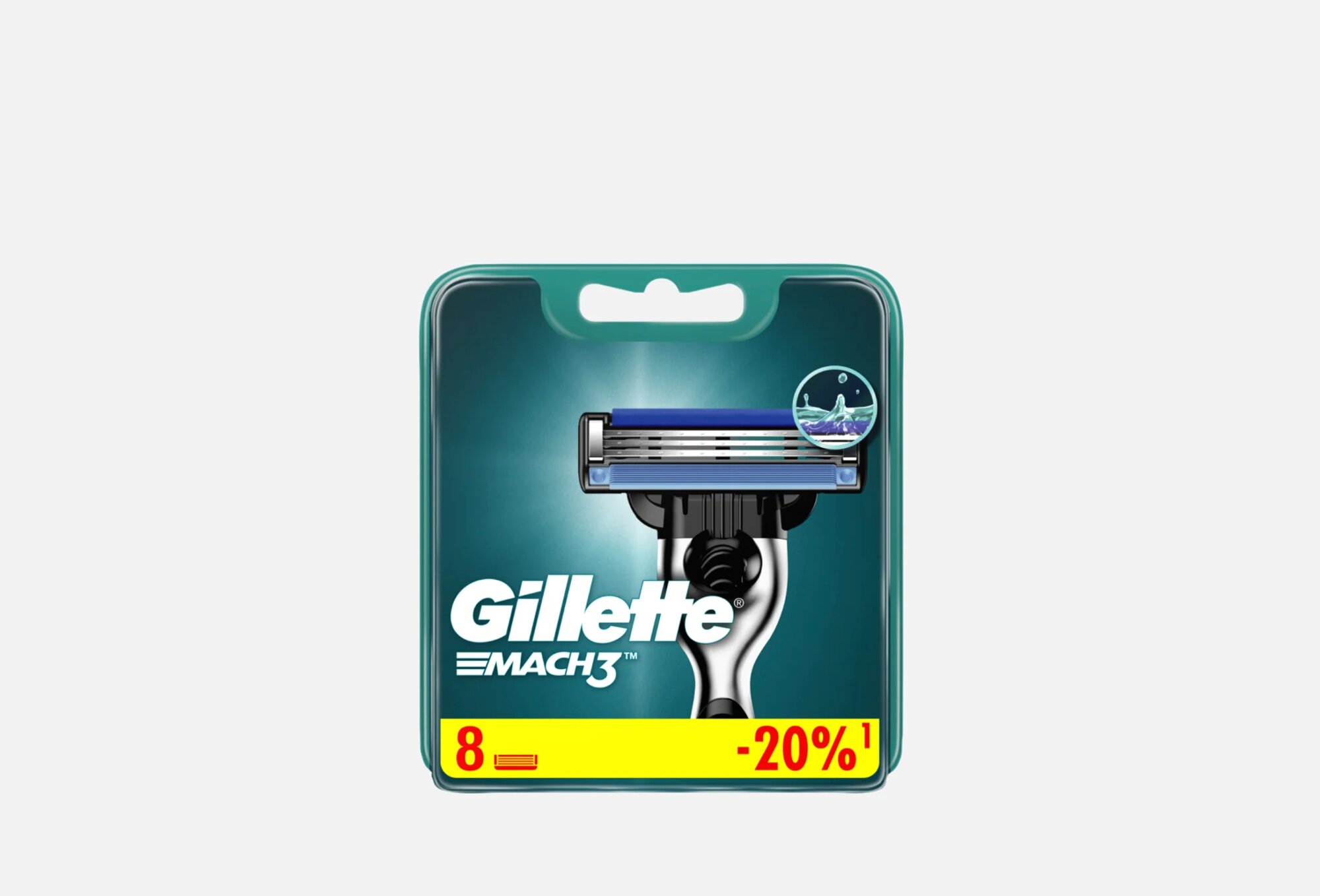 Сменные кассеты Gillette Mach3, 3 лезвия, нержавеющая сталь, 8 штук