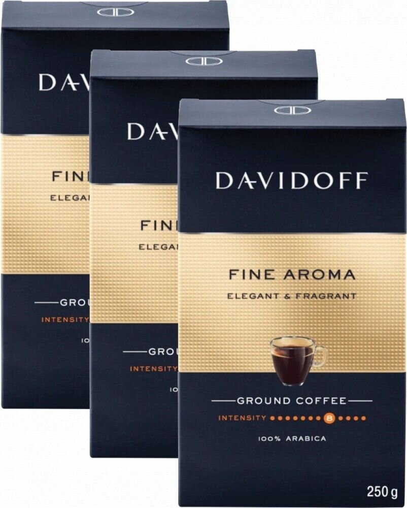 Кофе молотый DAVIDOFF Fine Aroma 100% арабика (Германия) 250 гр. х 3 шт.