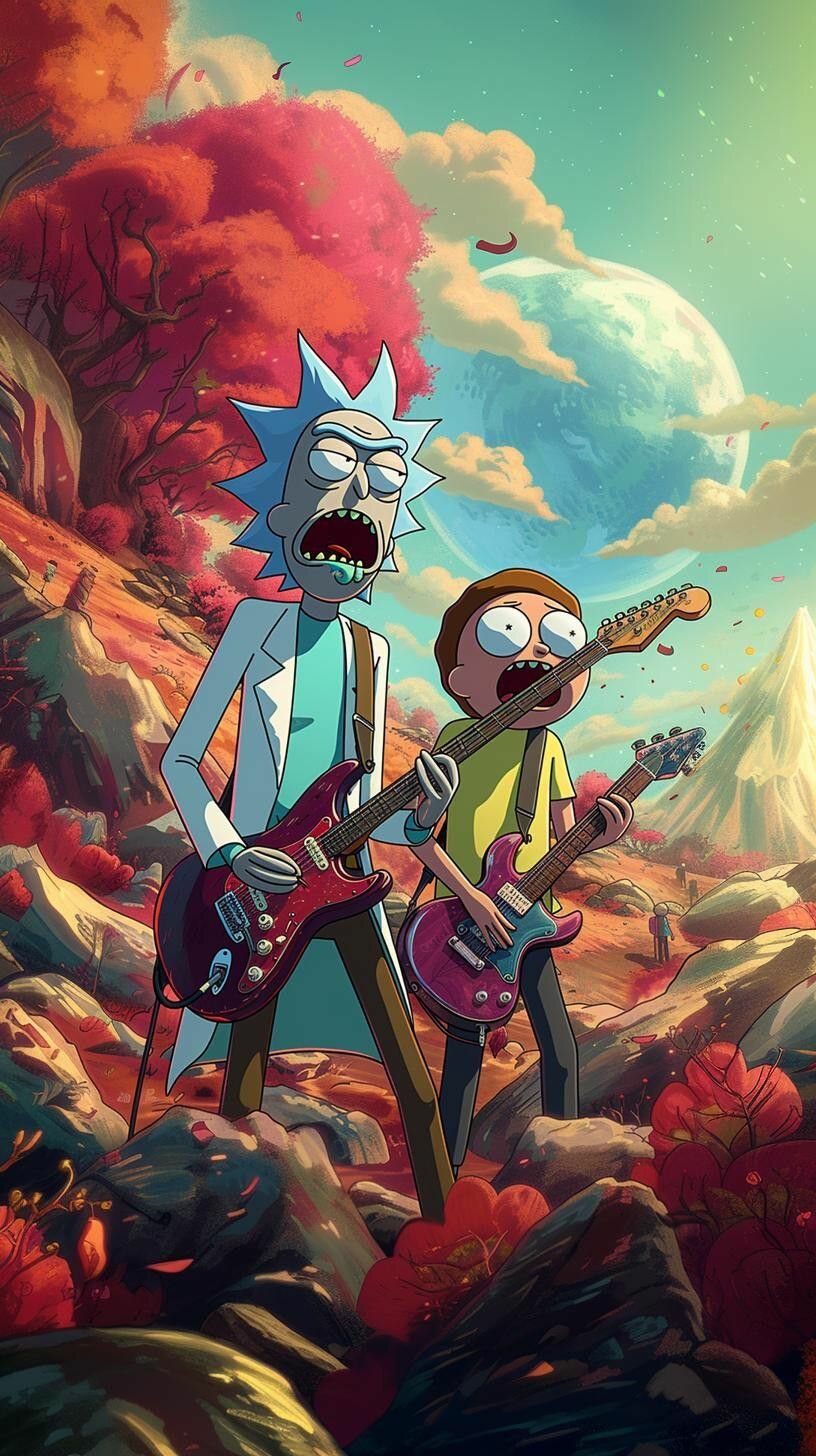 Алмазная Мозаика "Рик И Морти" 40х50 См Алмазная Вышивка / Картина Стразами Подарков / Украшения