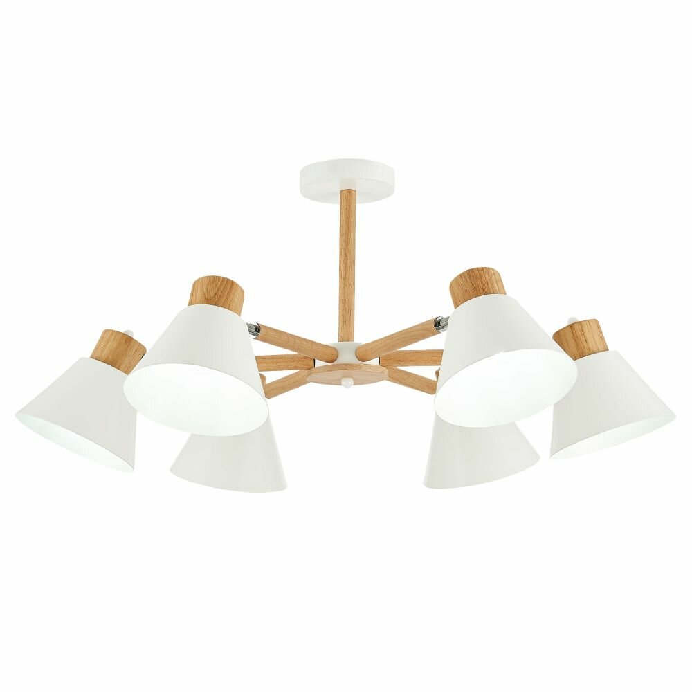 SLE103702-06 ST-Luce Светильник потолочный Светлое дерево, Белый/Белый E27 6*60W.