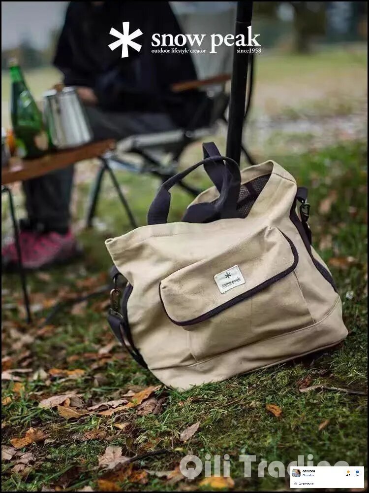 Snow peak Japan Сумка Khaki для кемпинга, рыбалки, размеры 38x36x25 см, универсальная сумка для всего