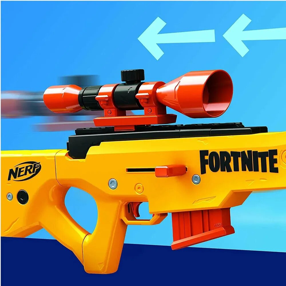 Nerf Fortnite BASR-L бластер снайперская винтовка, дротики, желтый, для мальчиков — фото 1
