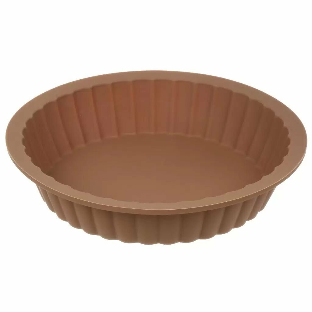 Форма для выпечки силиконовая Хорс Nut круглая 26 см, 1.5 л, коричневая для пирога, торта, кексов и маффинов в духовке