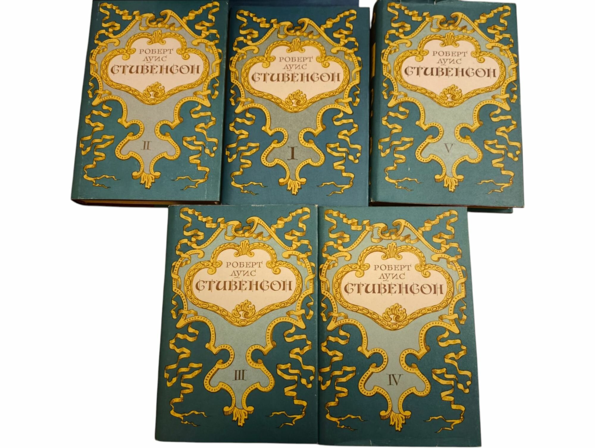 Р. Л. Стивенсон. Собрание сочинений в 5-ти томах (комплект из 5-ти книг). Отличное состояние.