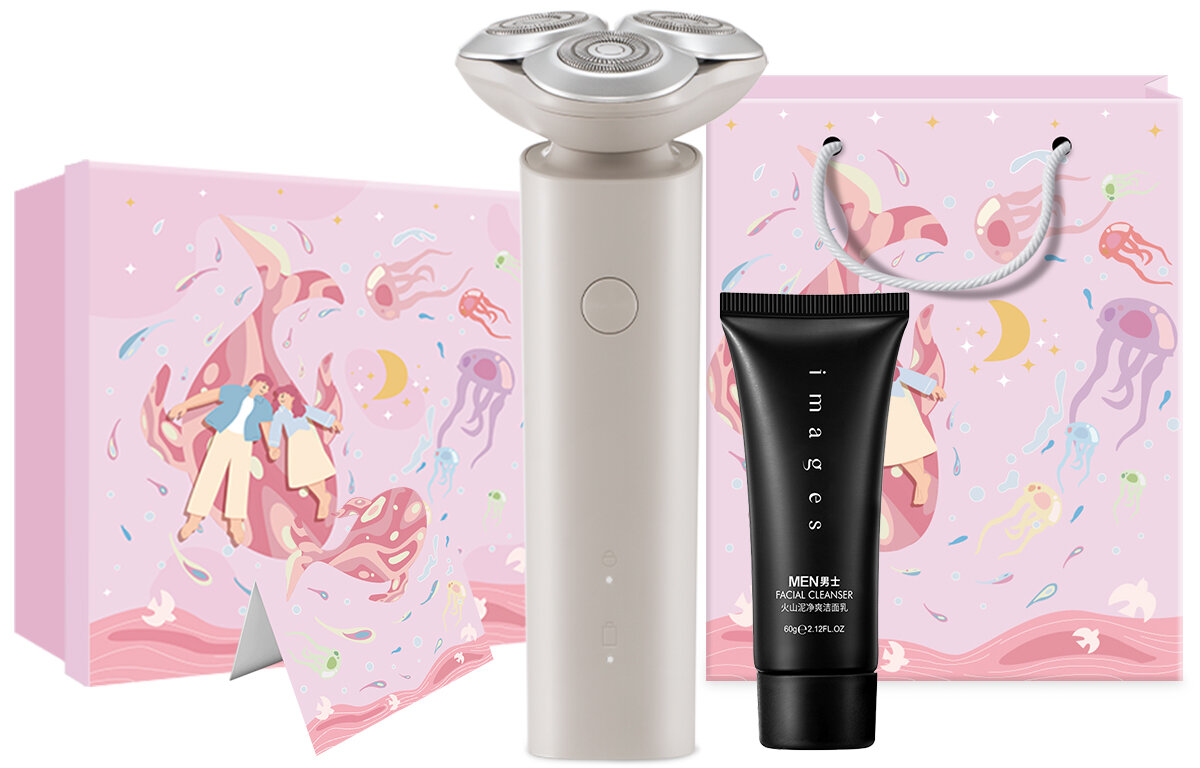 Мужская бритва роторная Xiaomi S101 Gray Qixi Care Box, тройное лезвие