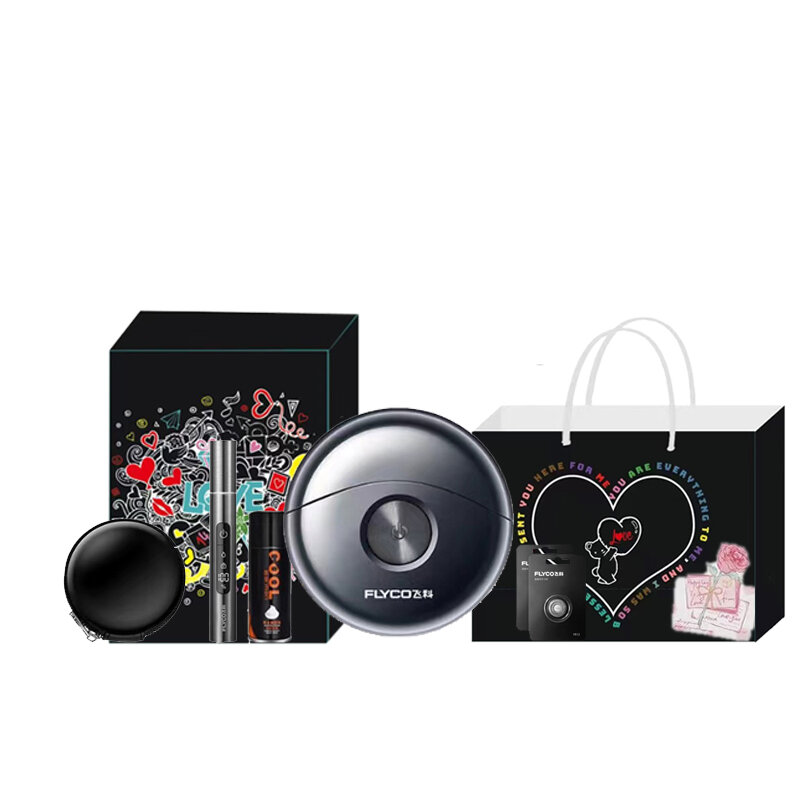 Электробритва унисекс FLYCO FS891 Black LOVE Bear Box+5616 Nose Hair Trimmer+2 Blade Heads+Foam