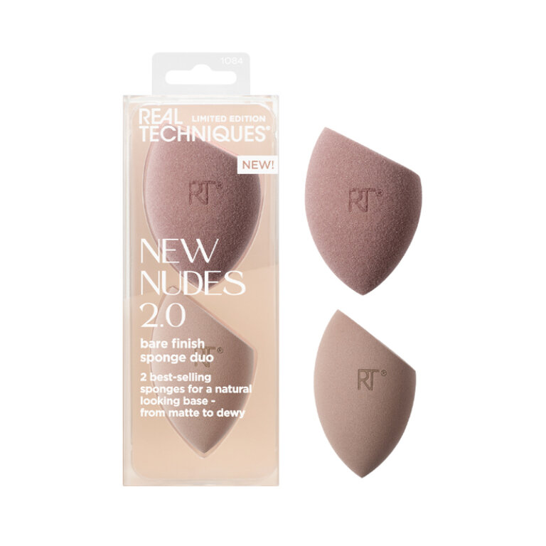 REAL TECHNIQUES New Nudes Bare Finish Sponge Duo Набор США 1 шт