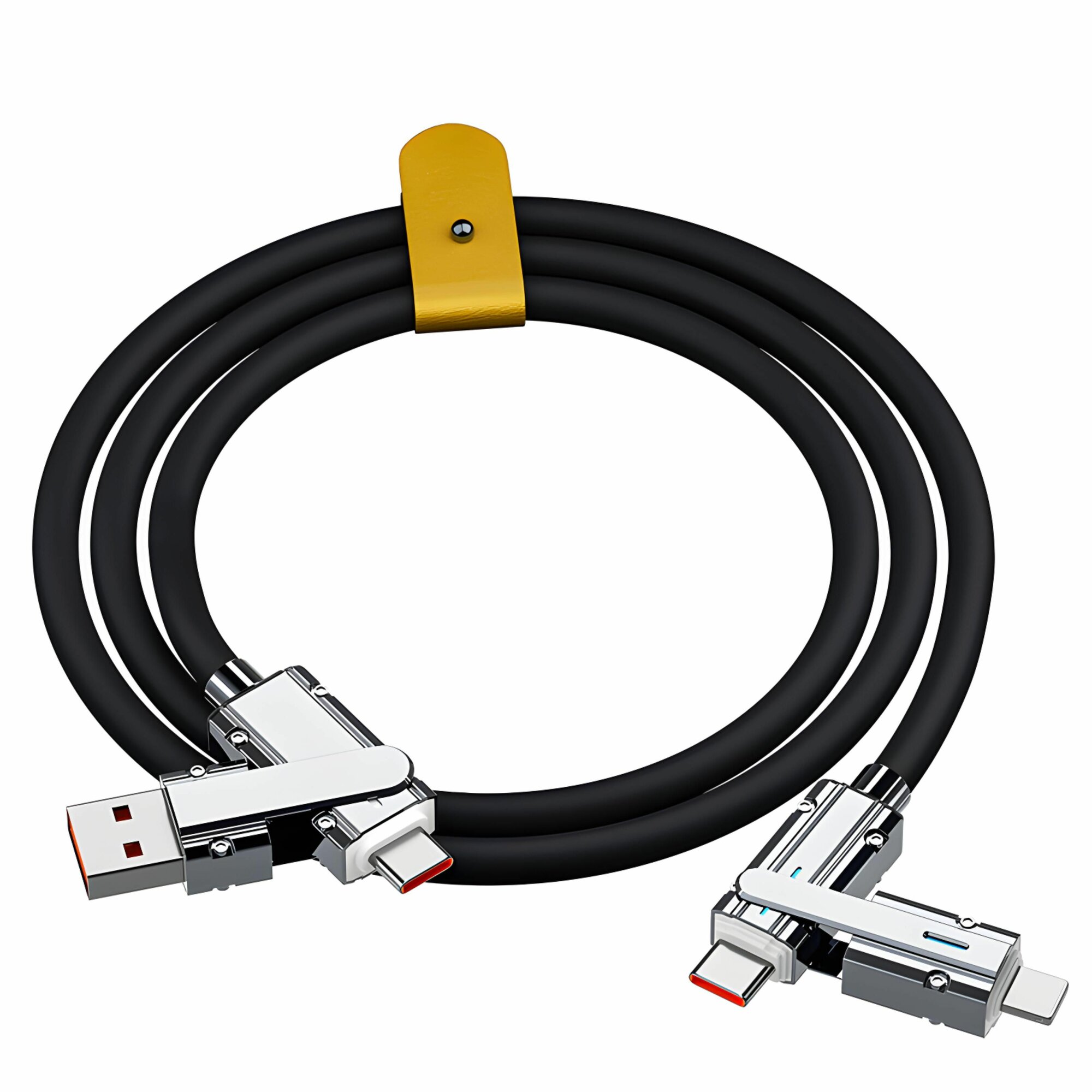 Кабель 4 в 1 HB-H Type-C/Lightning/USB, для быстрой зарядки, длина 1м, черный