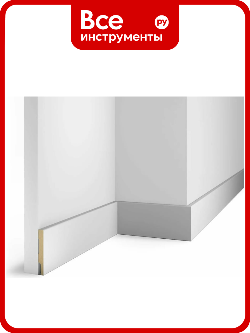 Плинтус COSCA DECOR AP72 под покраску, белый, 75x10x2400 мм, МДФ СПБ098260