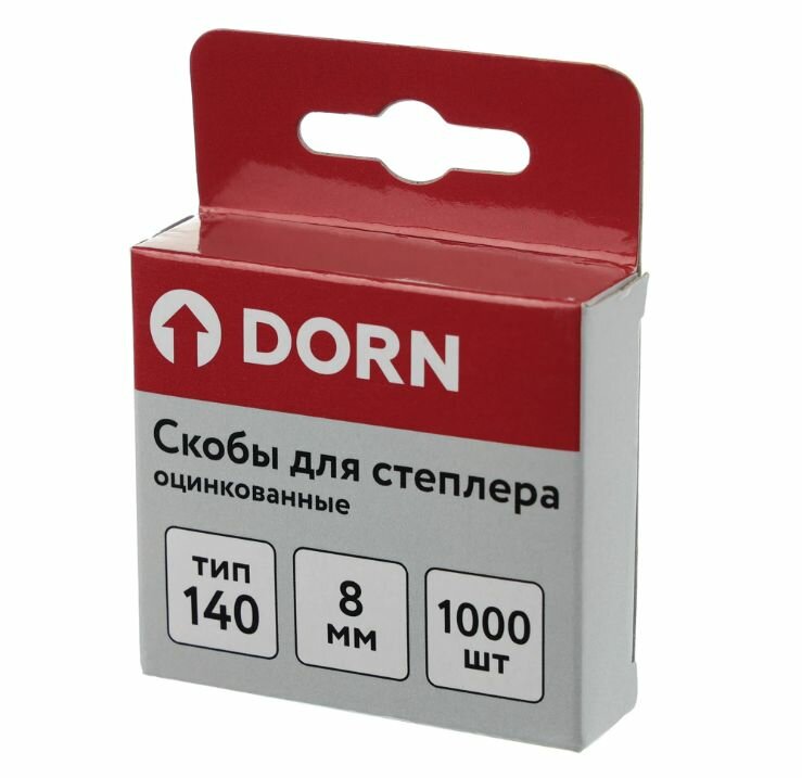 Скобы для степлера тип 140, 8 мм 1000 шт оцинкованные DORN