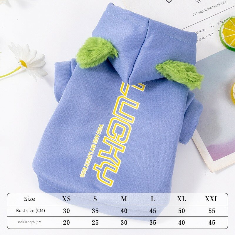Голубые Уши Кошачий Топ М 5-8 фунтов, Зимняя Одежда для Кошек, Ссылка на Грудь и Спину