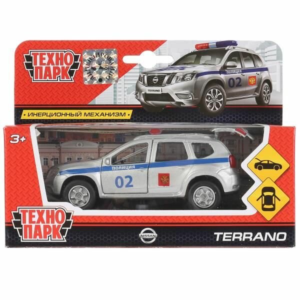 ТехноПарк Машинка Nissan Terrano Полиция 12 см.