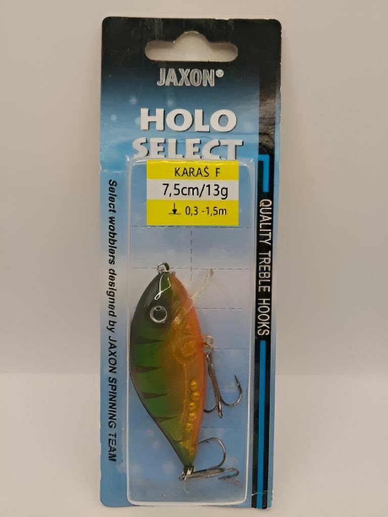 Воблер для рыбалки JAXON HOLO SELECT KARAS F 75: плавающий крэнк, 75мм,13г