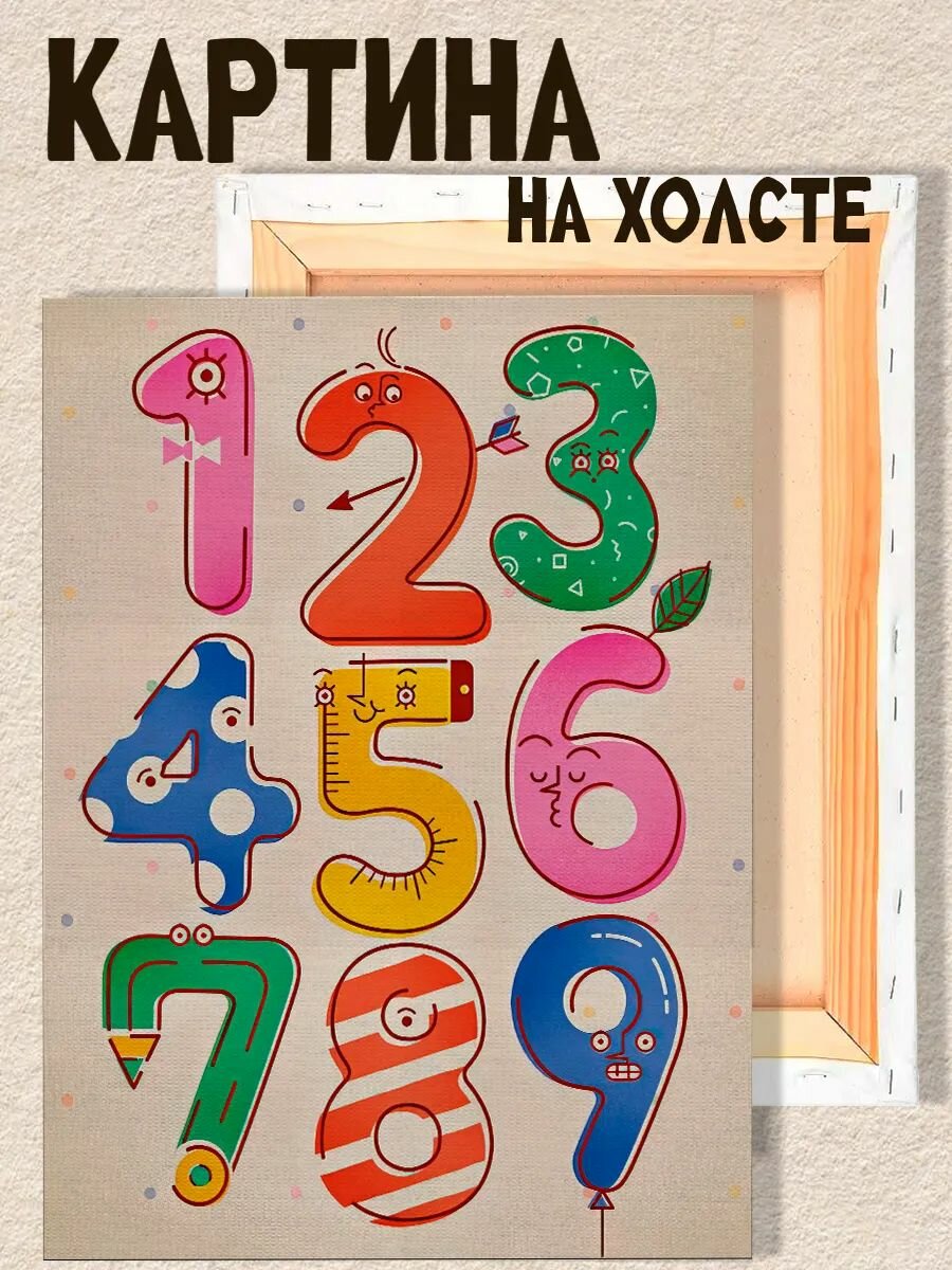 Картина на стену в детскую комнату Цифры