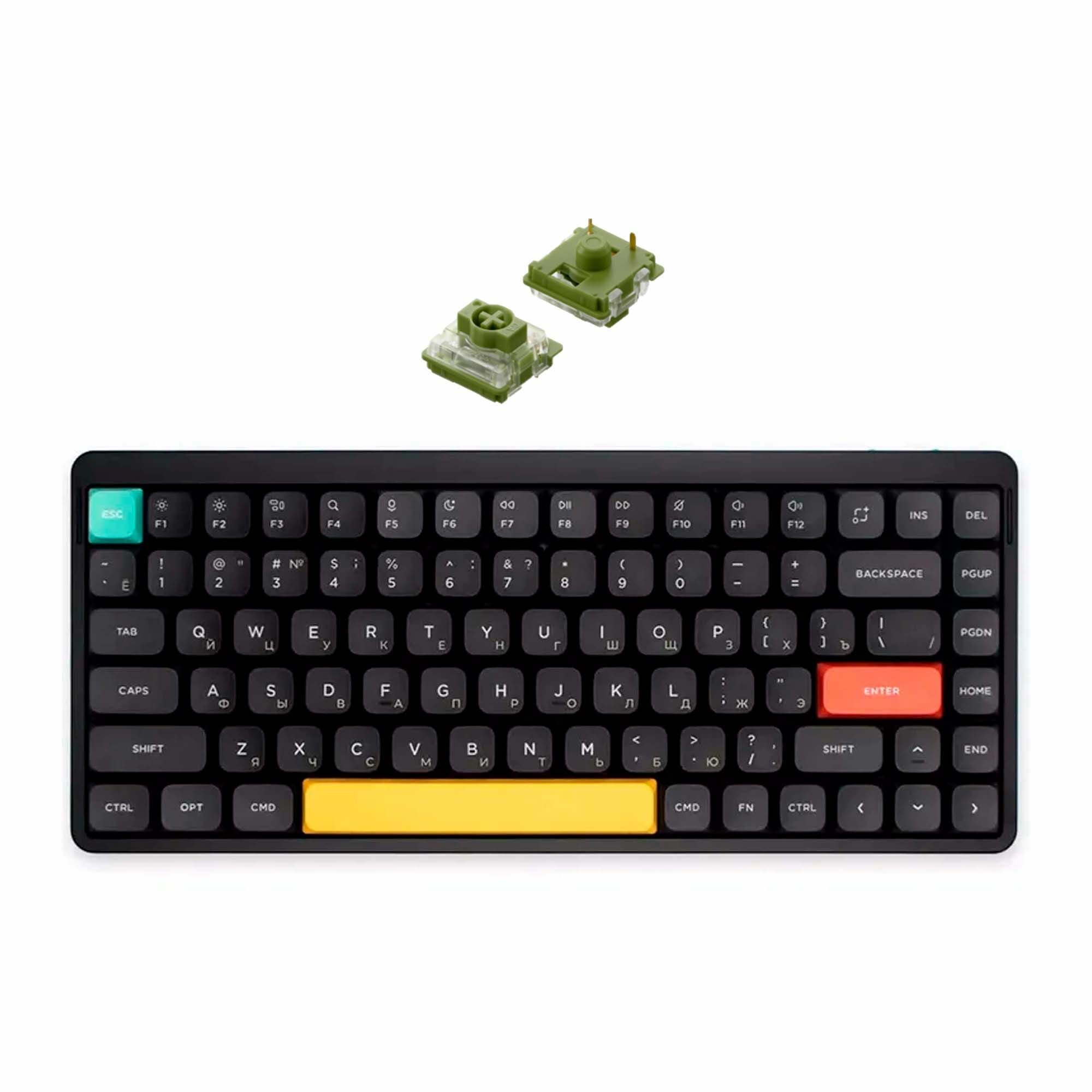 Игровая беспроводная клавиатура Nuphy AIR75 V2 RGB Moss Switch (черный)Игровая беспроводная клавиатура Nuphy AIR75 V2 RGB Moss Switch (черный)