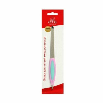 Ellis Cosmetic Пилка Ec Rf 060, Металлическая с вилкой, для кутикулы, прорезиновая ручка, длина 10 см