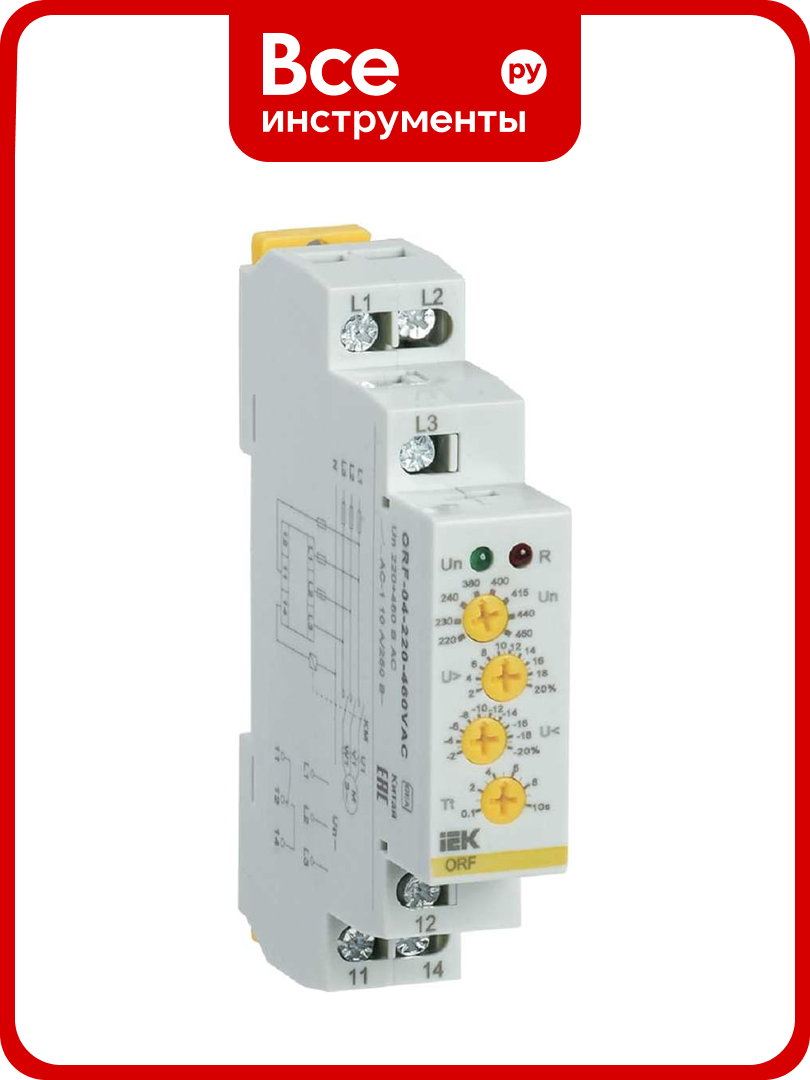 Реле, IEK, фаз IEK ORF 04. 3фазы 220-460В AC ORF-04-220-460VAC, Дополнительные, характеристики