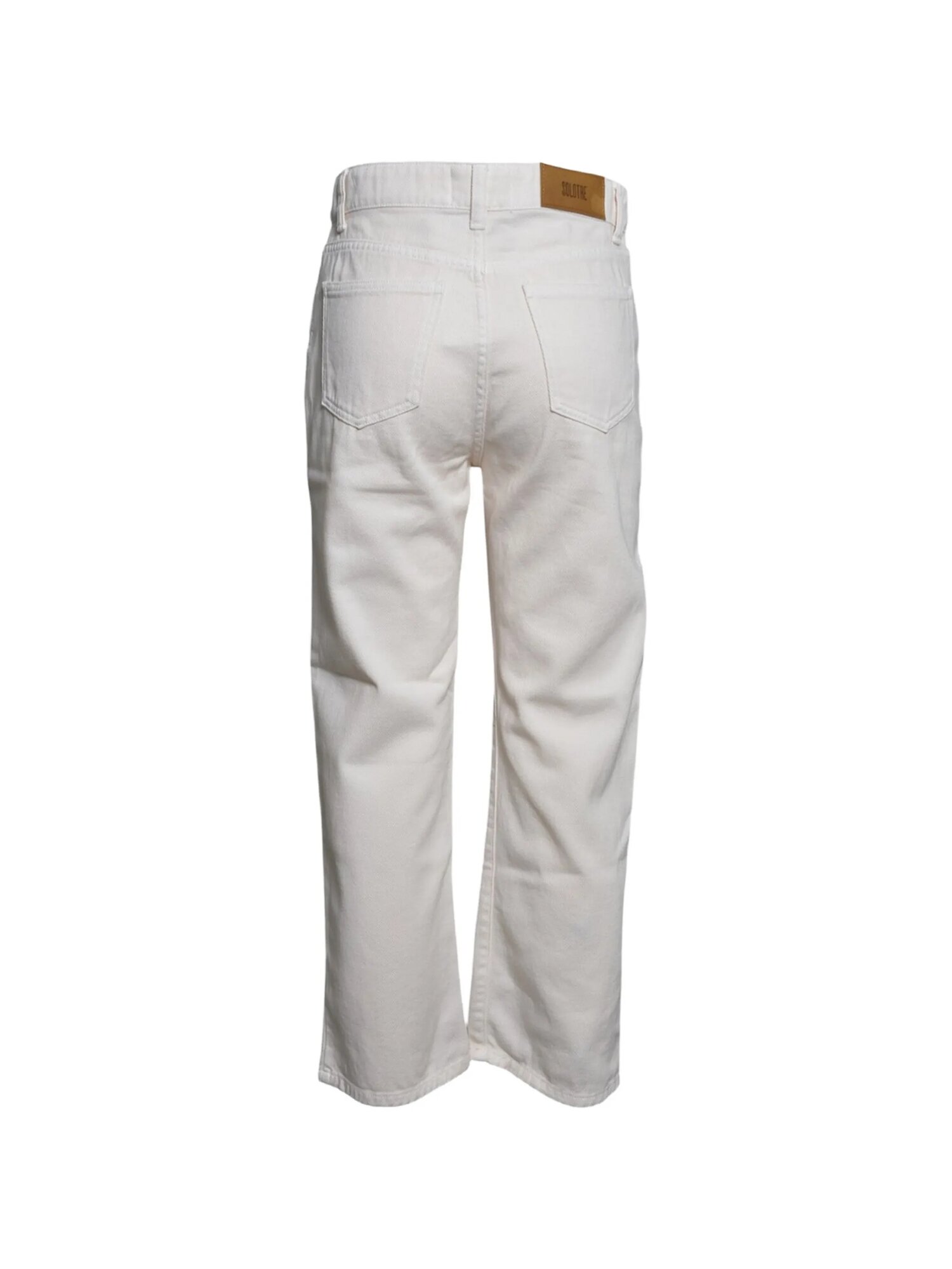 Джинсы SOLOTRE Logo-patch straight-leg jeans, размер 38, бежевый/белый — фото 1