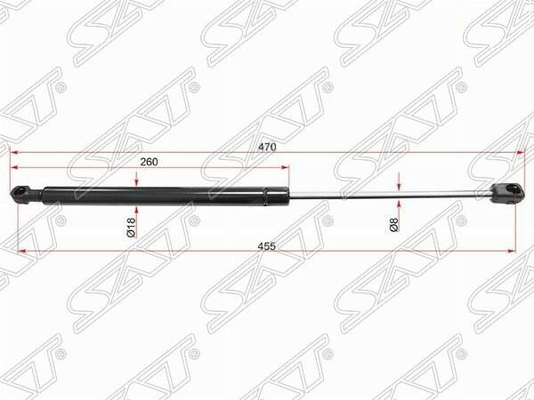 Амортизатор крышки багажника SAT ST-3C9827550A Volkswagen Passat 05-11 справа=слева