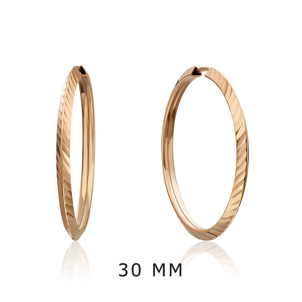Серьги конго, красное золото, 585 проба
