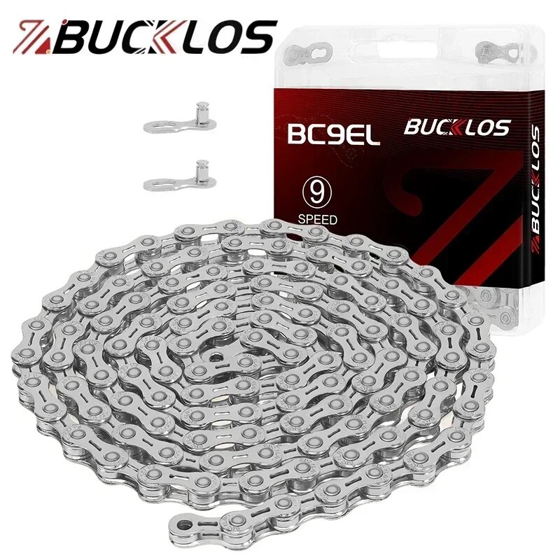 Велоцепь BUCKLOS BC9EL 9 скоростей, серебристая