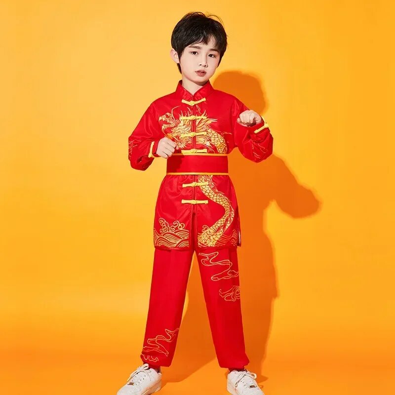 Детский костюм для боевых искусств Enfant 160, 3-dragon red