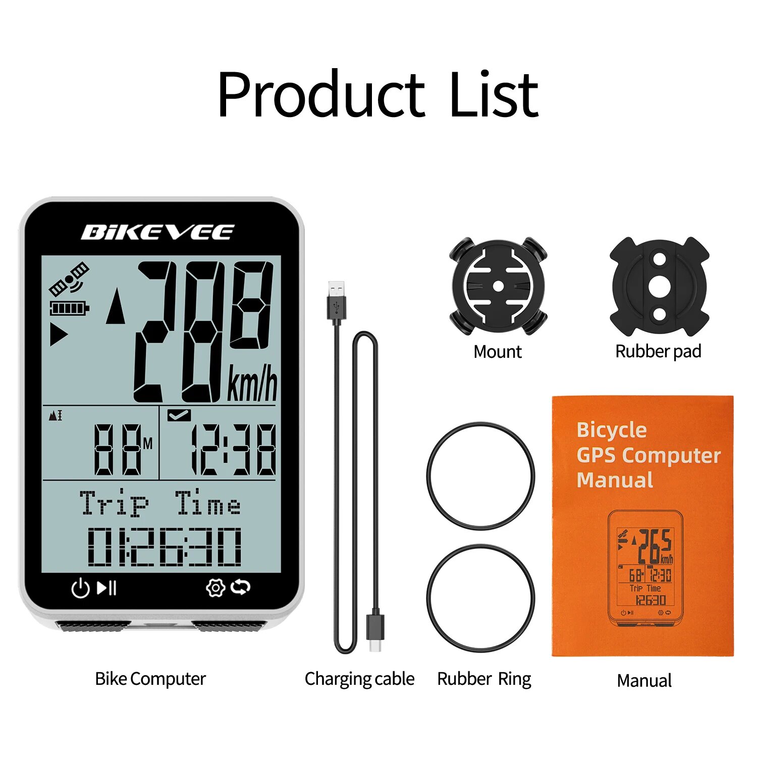 Bikevee Велокомпьютер GPS BKV-3109W-A